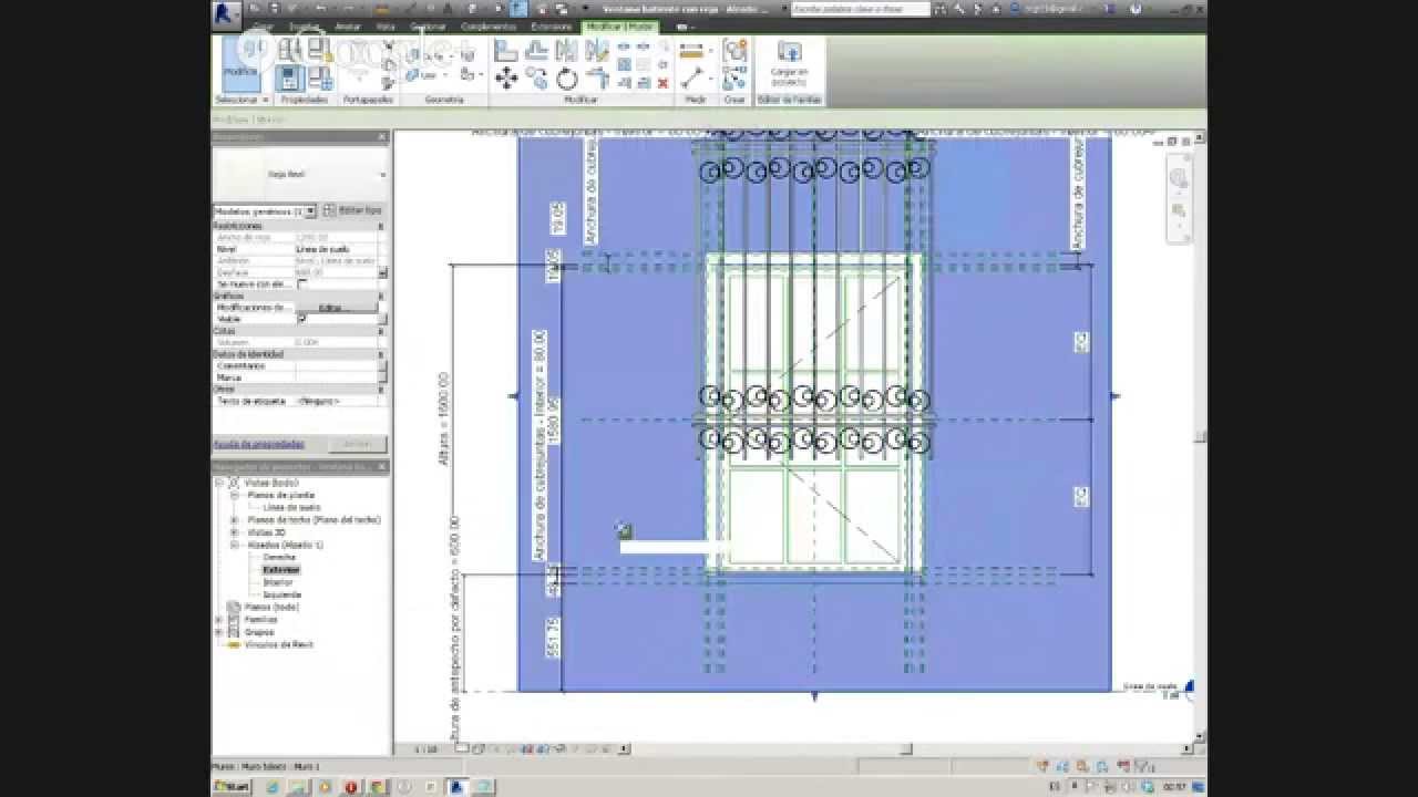 Revit: Familias anidadas "Verjas metálicas" - YouTube
