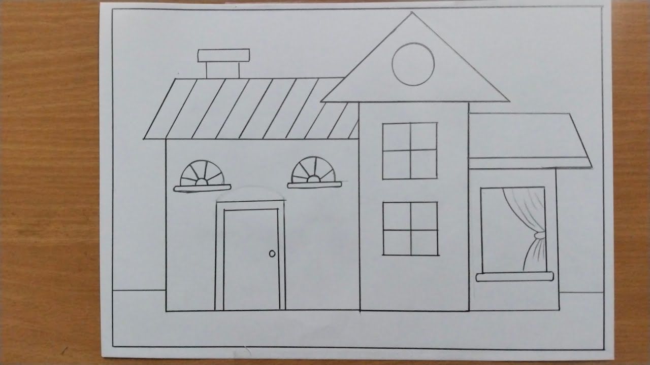 😍 Very Easy House Drawing With Scale 😨 | Step By Step | Kashish Tanwar Art - YouTube