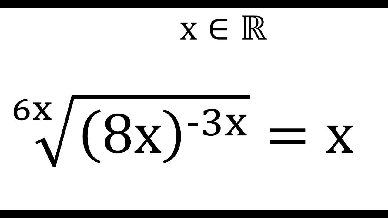 Radical Equation with Variable Index, Radicand And Right Hand Side ...
