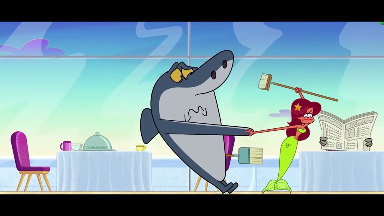 Sharko and marina mermaid join a gym zig and sharko funny cartoon for ...