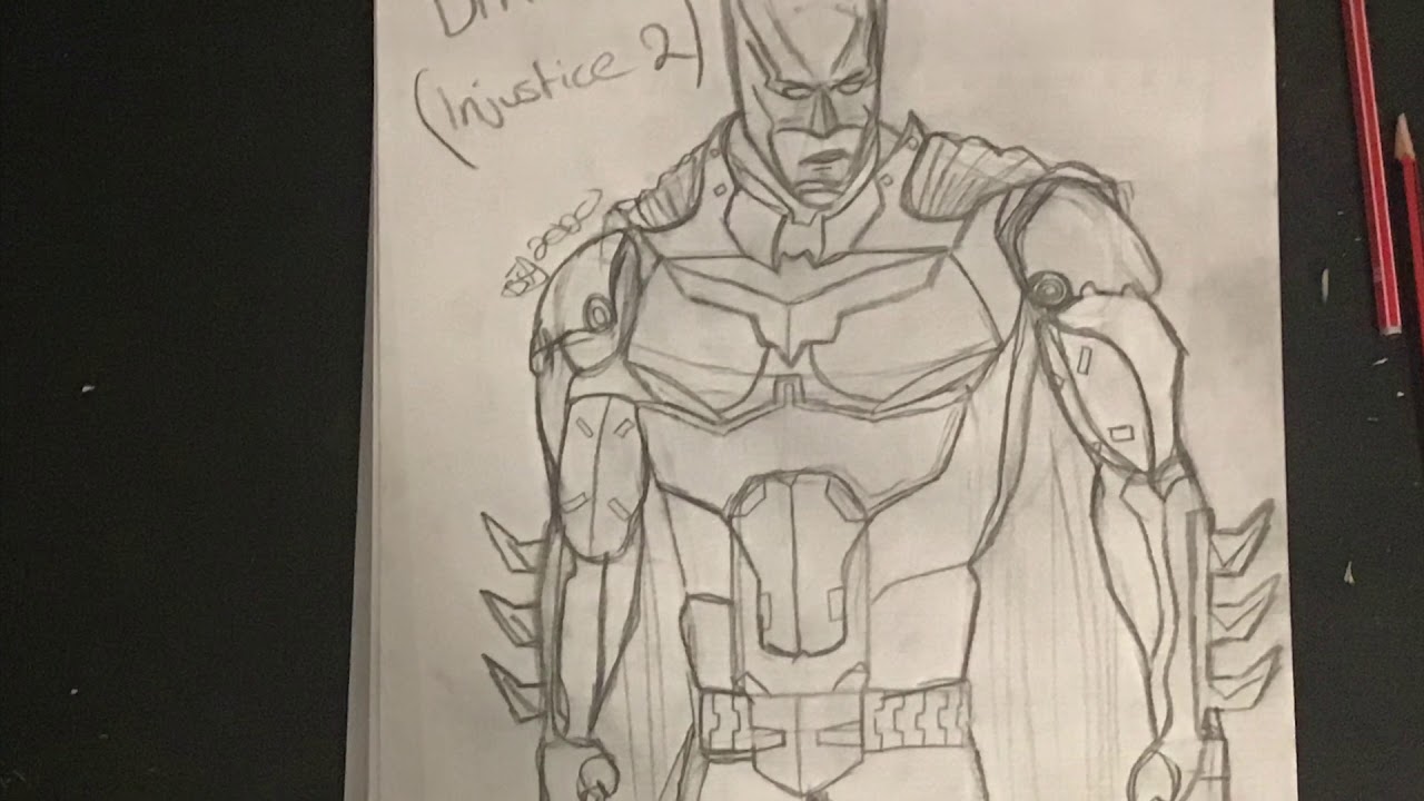 Time lapse drawing of BATMAN ( INJUSTICE 2 ) - YouTube