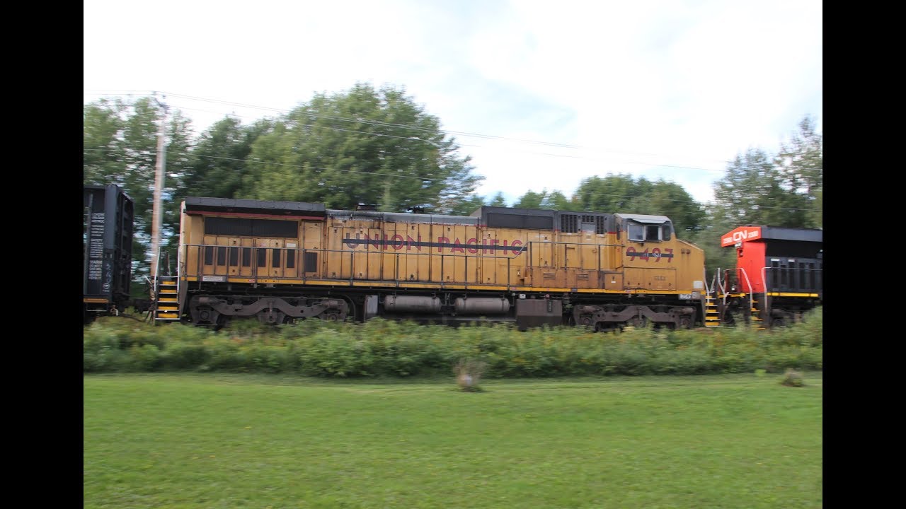 Ex UP on CN 368 CN 2300 GECX 9497 StPaulin 124 Cars 6 SEP 18 - YouTube