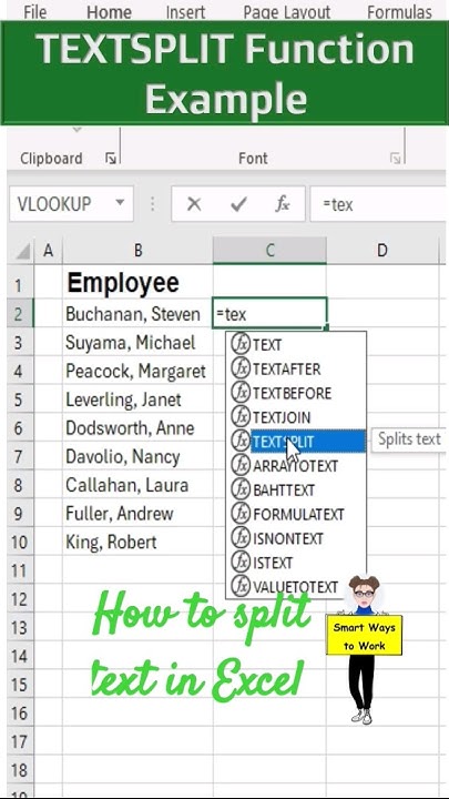 👉Split text into cell column Formula in Excel | TextSplit Function. 🎯 #short #smartwaystowork # ...
