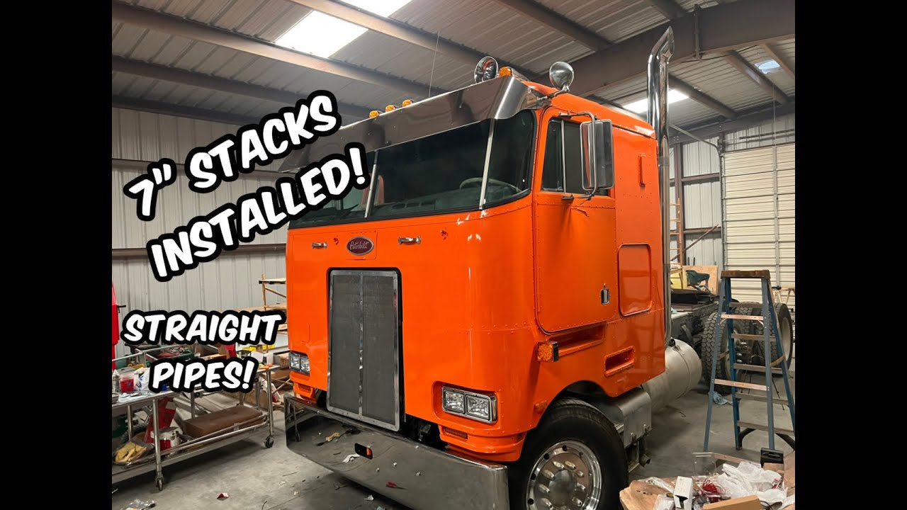 Installing 7" Stacks on my Peterbilt 362 Cabover with a 8V92 Detroit ...