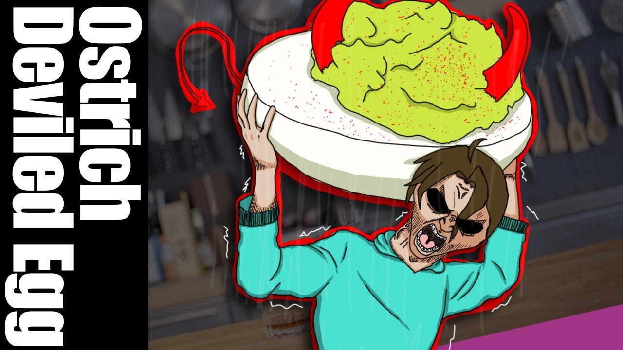 Making the BIGGEST DEVILED EGG known to man |||OSTRICH DEVILED EGG ...