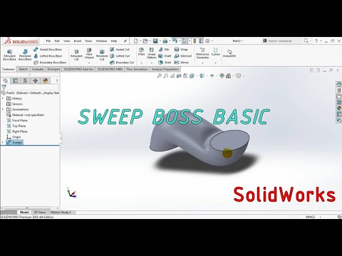 Swept boss tutorial basic - Solidworks - YouTube
