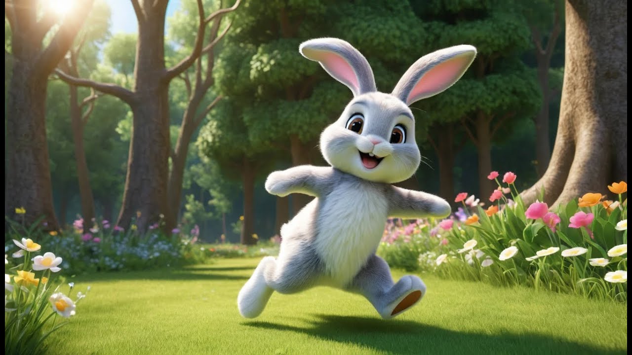 Five Little Bunnies Jumping on the Ground | Fun Easter Bunny Nursery ...