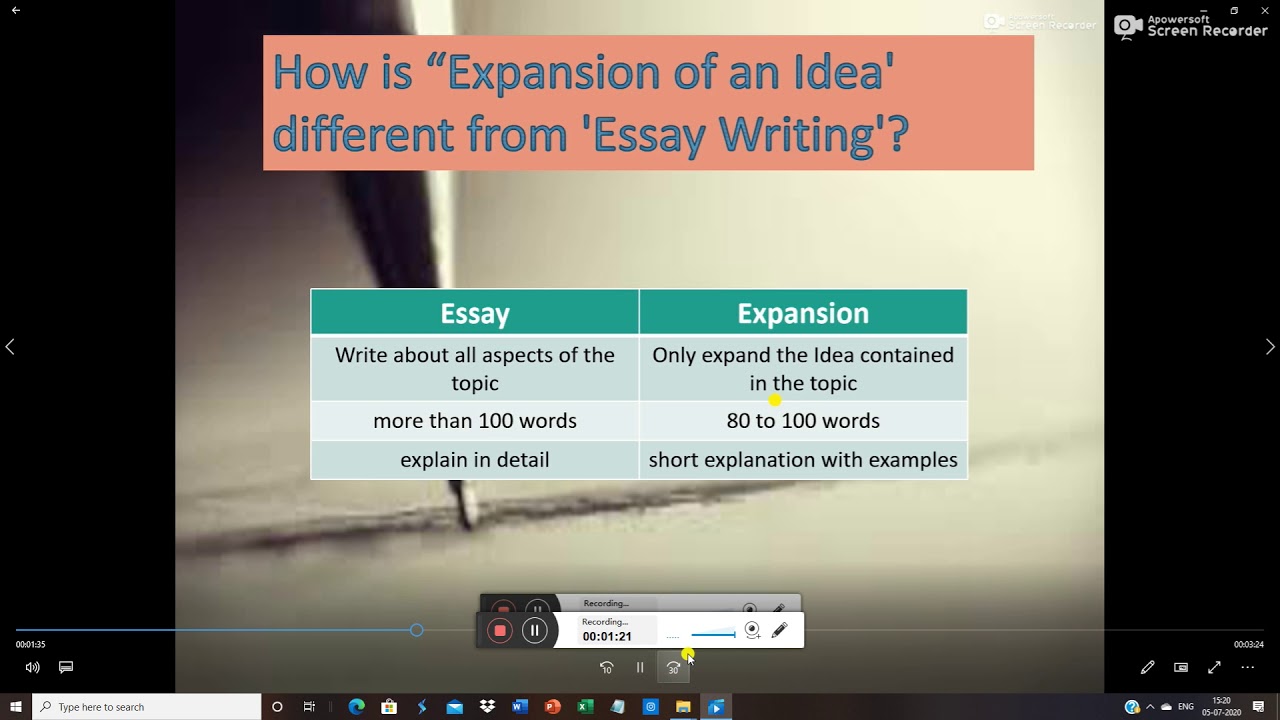 expansion of an idea - YouTube