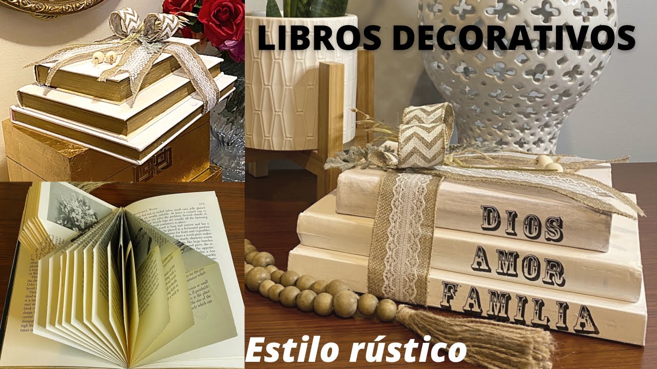 IDEAS COMO DECORAR LIBROS ESTILO RÚSTICO 😍 - YouTube