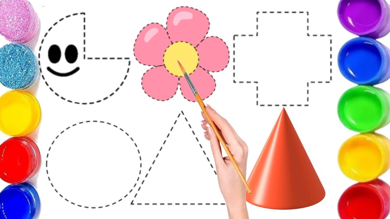 Learn to draw 2d Shapes, Colors for kids | Toddler Learning videos ...