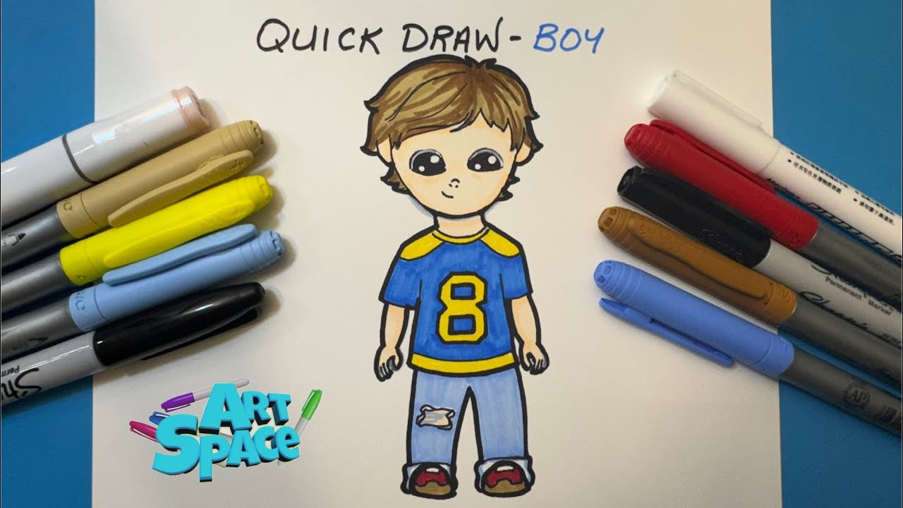 Quick Draws for Kids - How to Draw a BOY (Easy) - YouTube