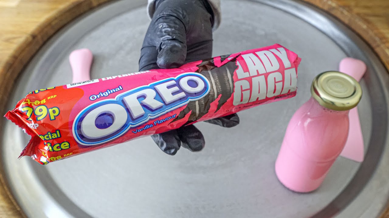 Asmr Lady Gaga Oreo Ice Cream Rolls Oddly Satisfying Tapping And