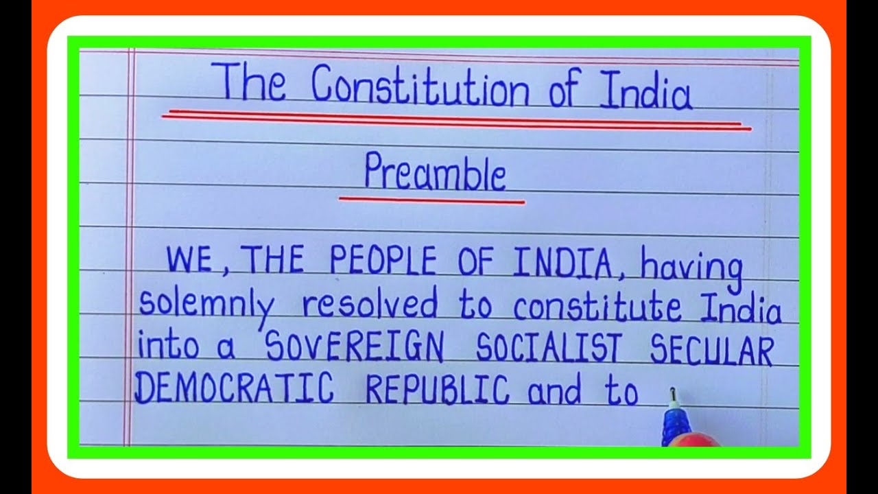 Preamble Of Indian Constitution Constitution Of India Preamble Of India