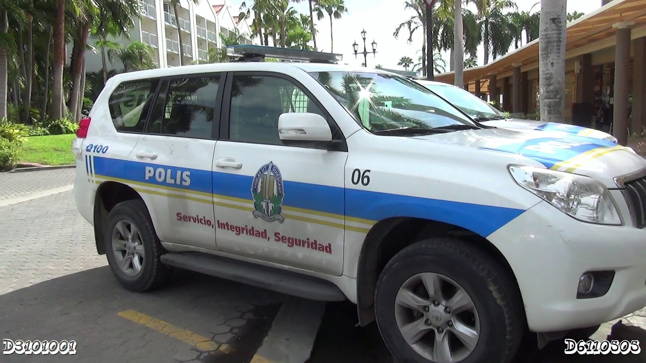 Aruba Police Car sneaky on a beach - YouTube