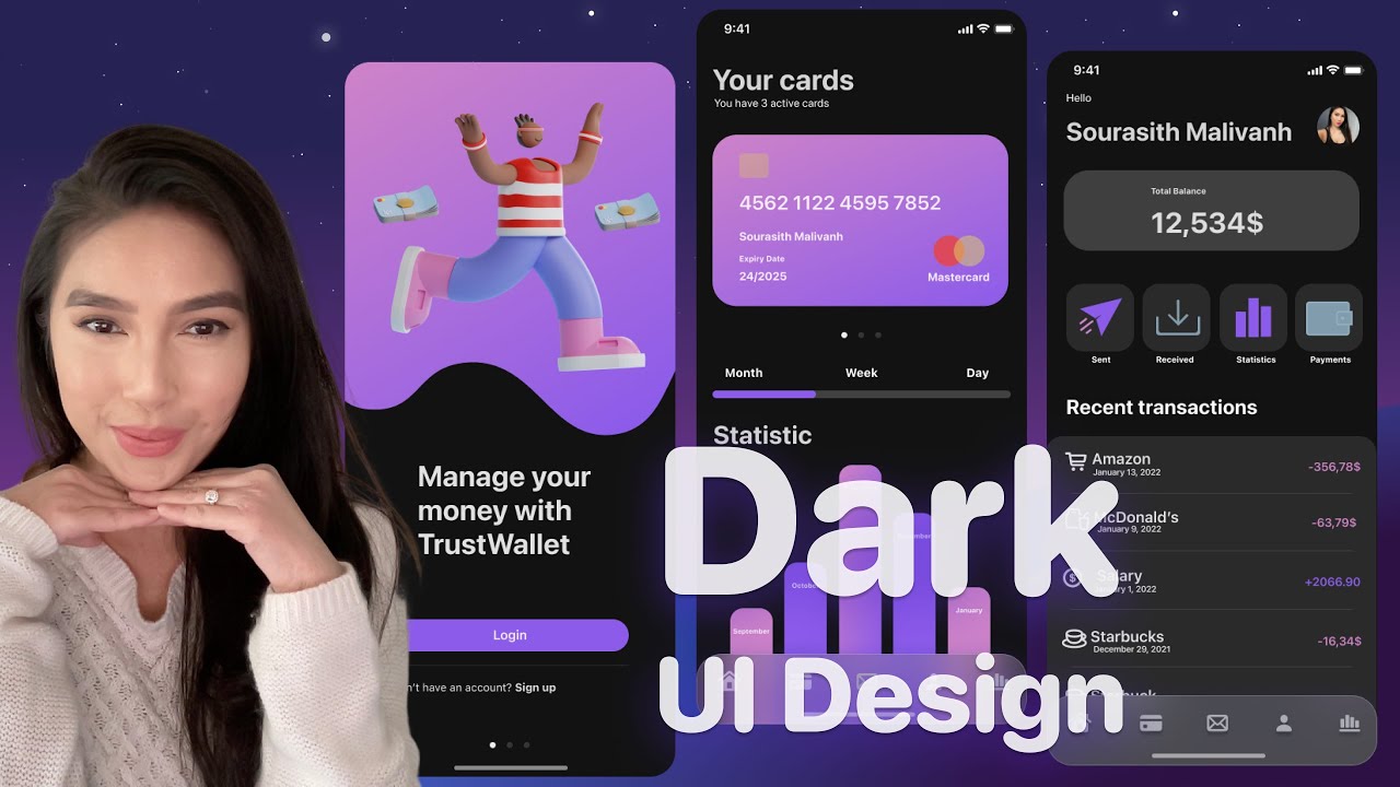 Dark UI Design in Figma - For Beginners - YouTube