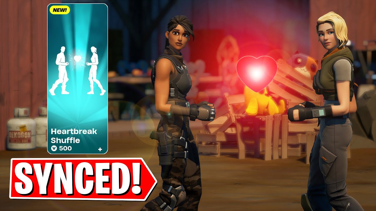 New HEARTBREAK SHUFFLE Synced Emote Gameplay! - YouTube