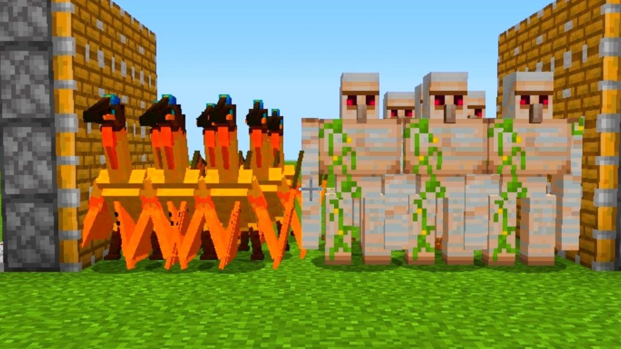 Iron Golem + Flying dinosaur = ??? / minecraft - YouTube