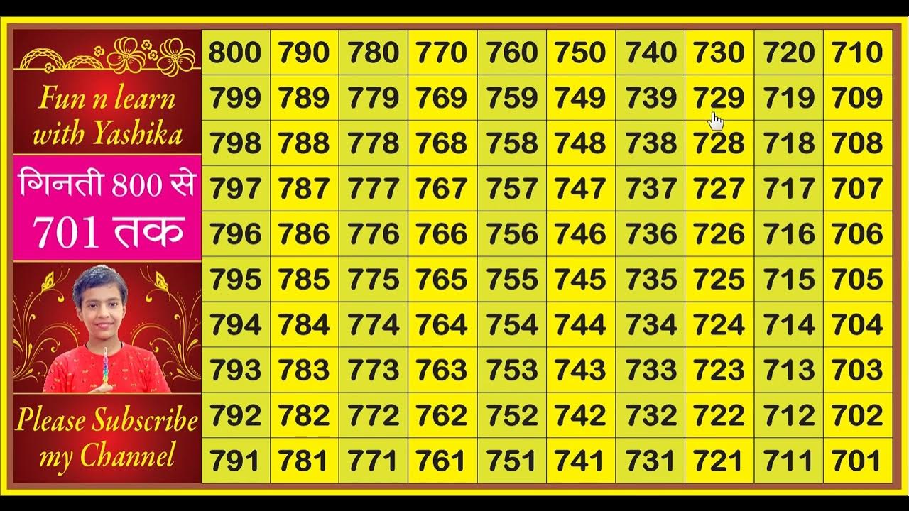 Ulti ginti 800 to 701 | ulti ginti 800 tak | ulti ginti | ulti counting | hindi mein ulti ginti ...