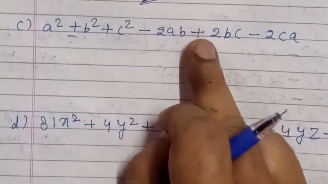 Factorize a^2+b^2+c^2*2ab+2bc-2ca - YouTube