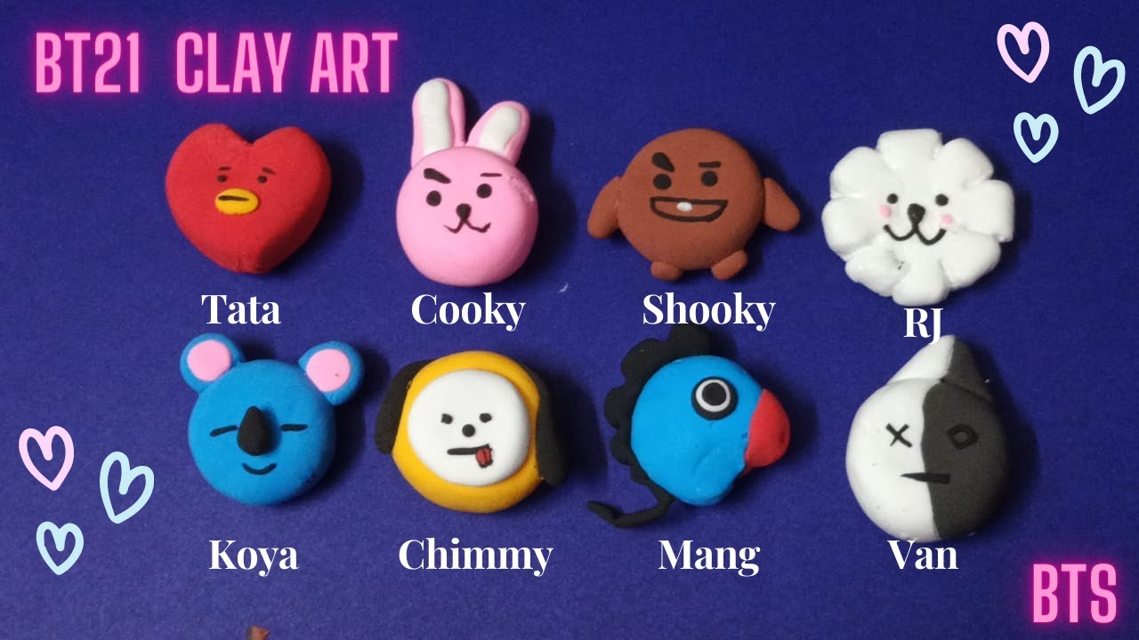 BT21 Characters Clay Art BTS💜 - YouTube