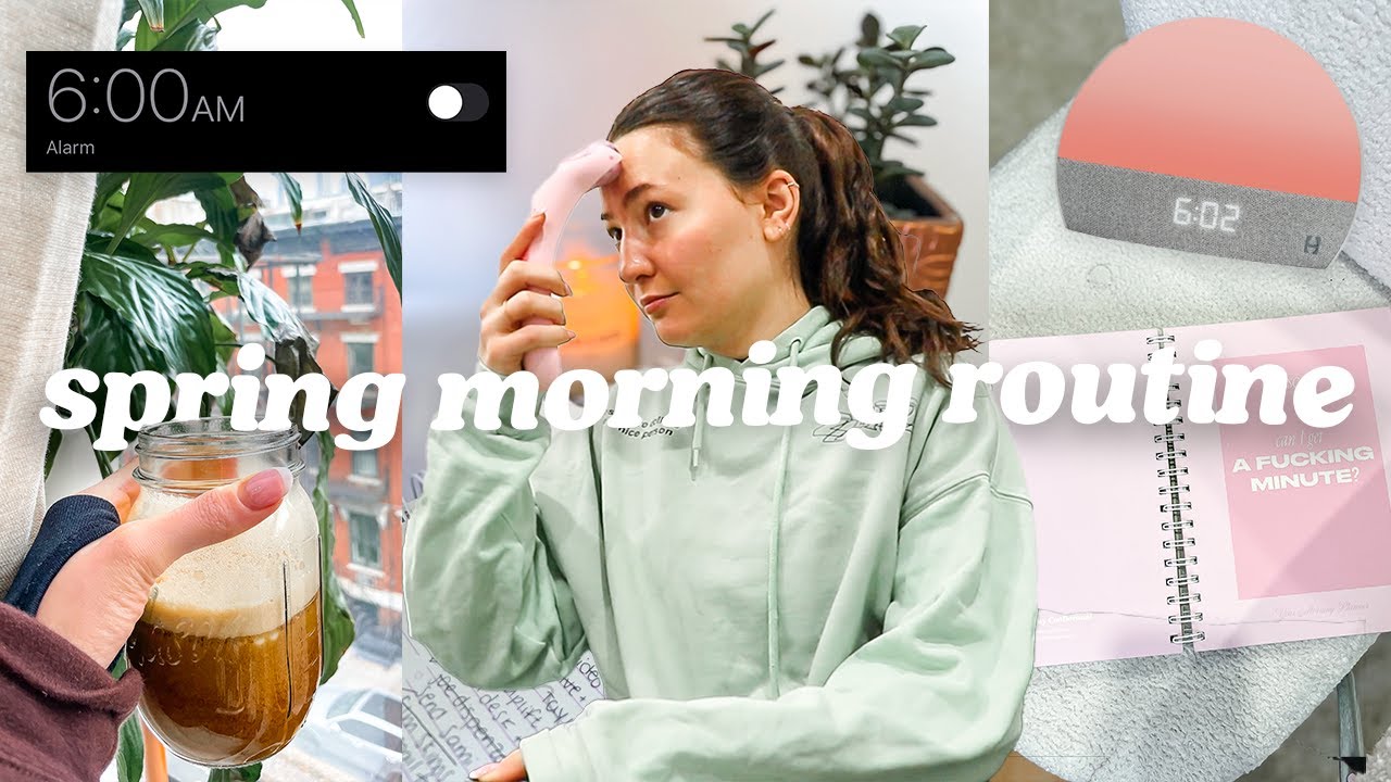 6AM Mindful Spring Morning Routine (on a NYC workday) - YouTube