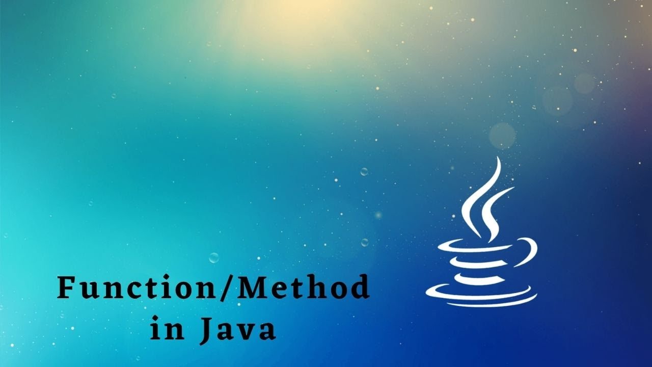 Function or Method in Java - YouTube