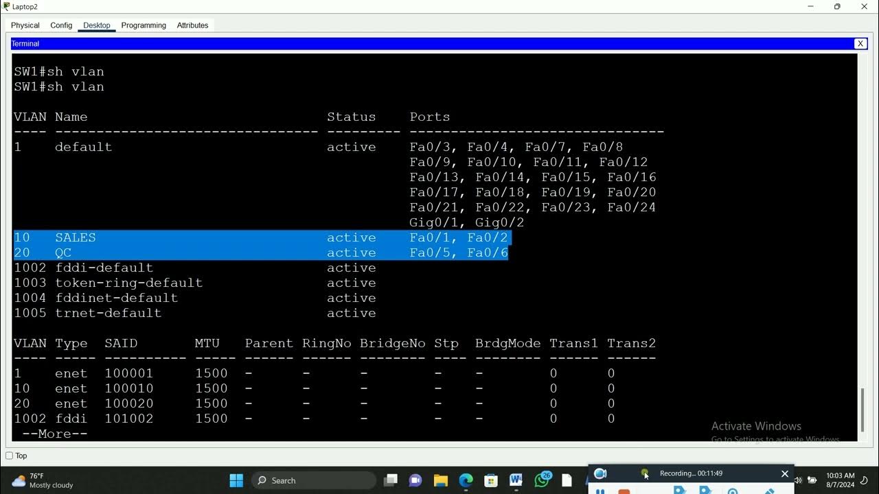 STEP BY STEP CONFIGURATION OF HOW TO CREATE SUB INTERFACE ON ROUTER AND ALLOWING TWO VLANS ...