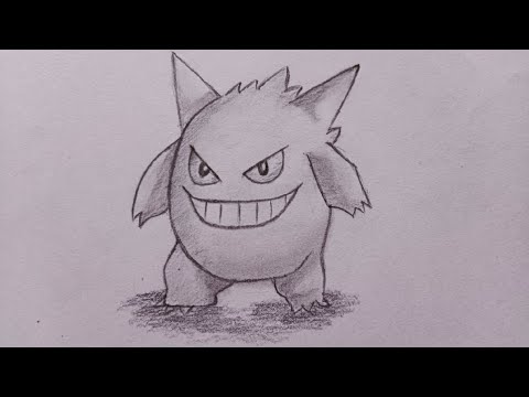 How to draw GENGAR Pokemon step by step in easy way For (gengar lovers ...