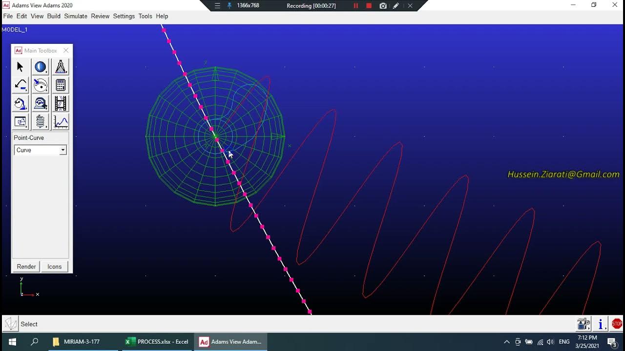 Msc Adams View tutorial MERIAM3 171 STEP11 (Plus Microsoft Excel) - YouTube