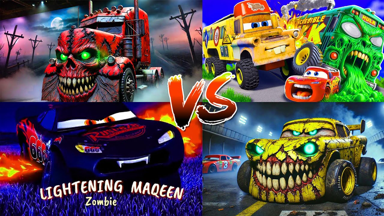 Cars 3 Mater 🆚 Evil Lightning McQueen 🆚 Train Eater 🆚 Miss Fritter ...