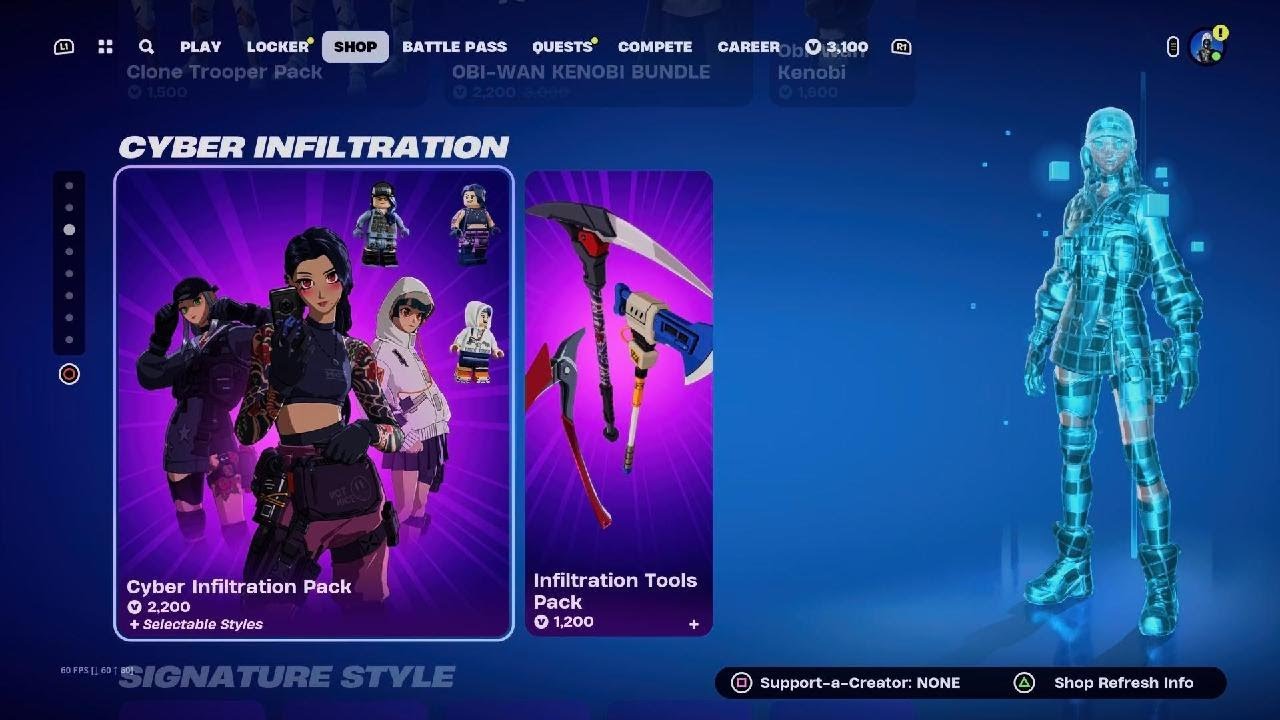 I bought the cyber infiltration pack in Fortnite - YouTube