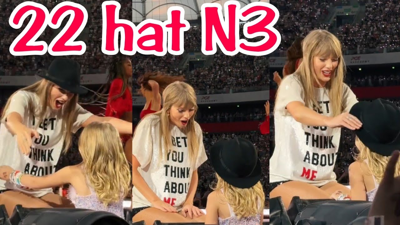 Taylor swift give 22 hat for a young fan at eras tour night 3 Warsaw ...