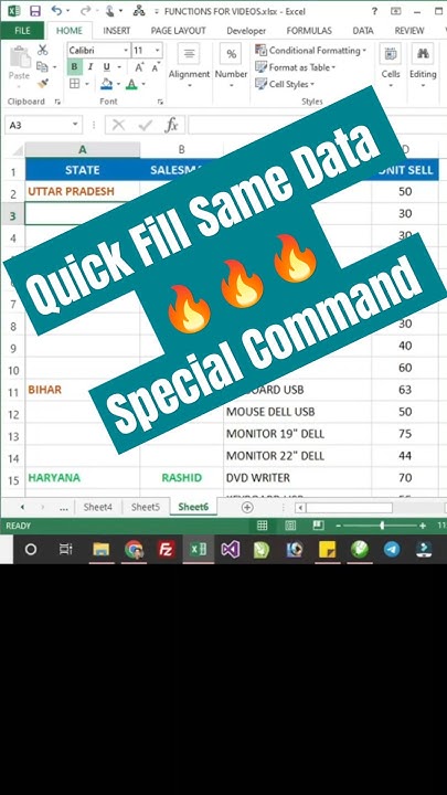 Excel Tips: Quickly Fill Same Data in Multiple Cells - YouTube