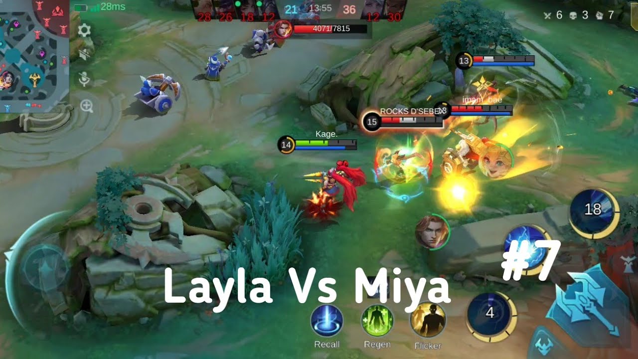 Layla Vs Miya || Gameplay Layla Mobile Legends Part 7 - YouTube