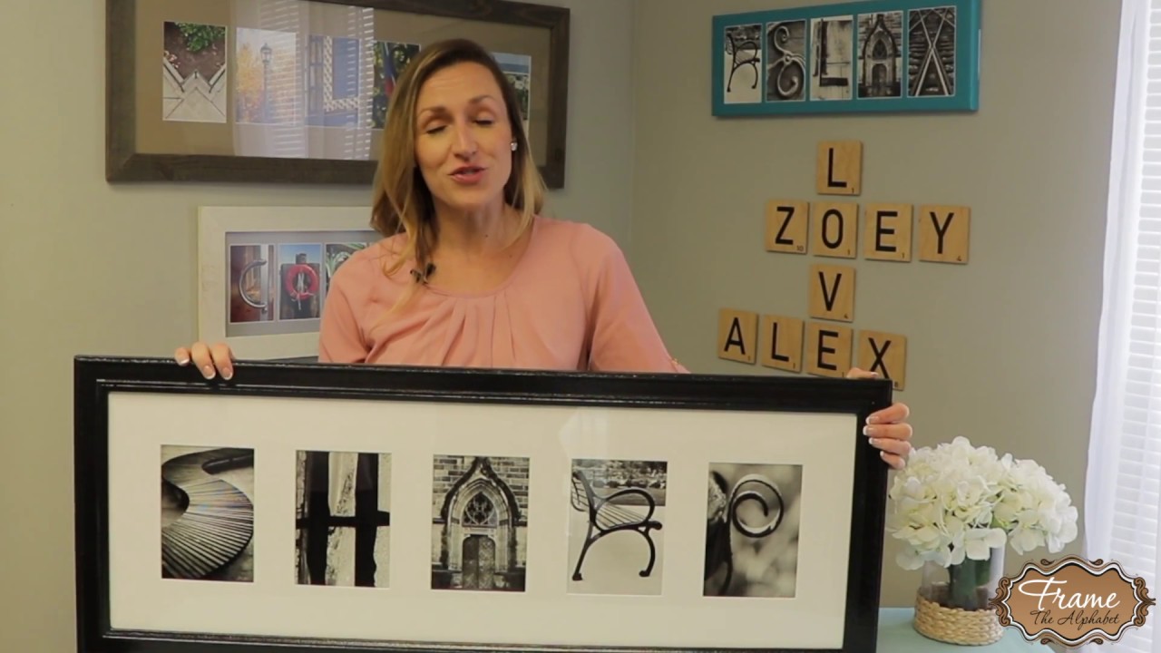 12x36 Original Framed Names - FrameTheAlphabet.com - YouTube