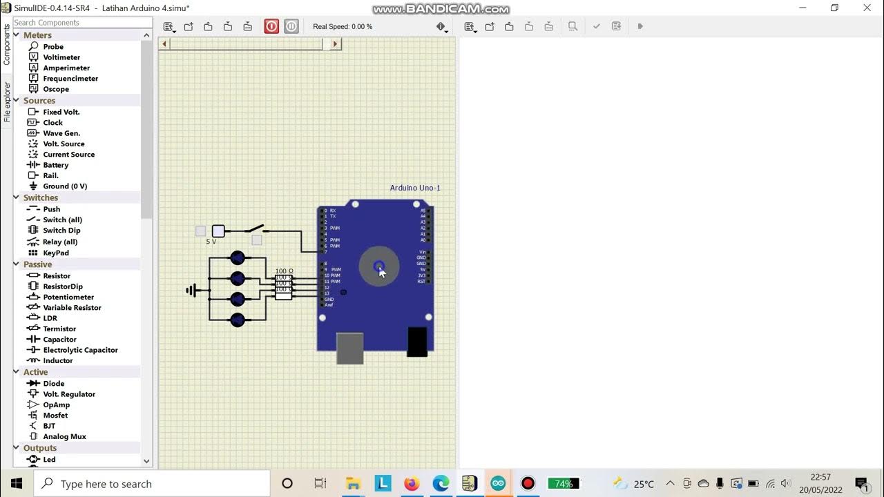 Simulasi Blink 4 LED menggunakan Arduino dan Aplikasi Simulide - YouTube