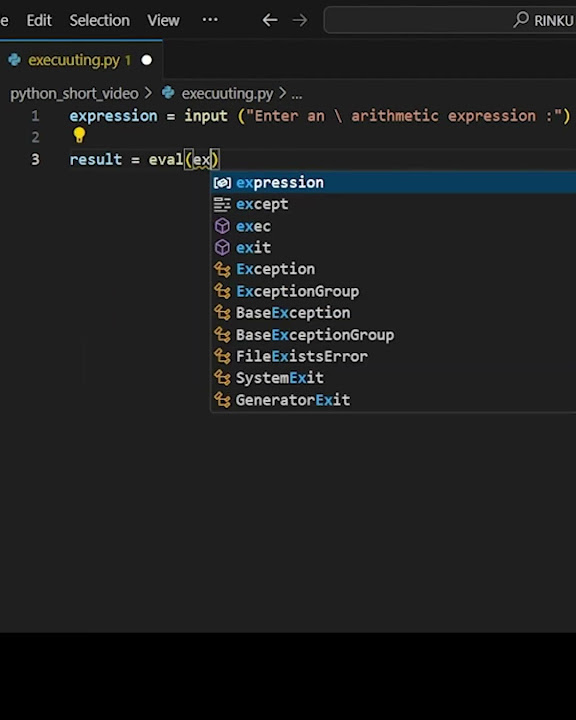 Executing Python String Python Shorts Code Codingtips Coding