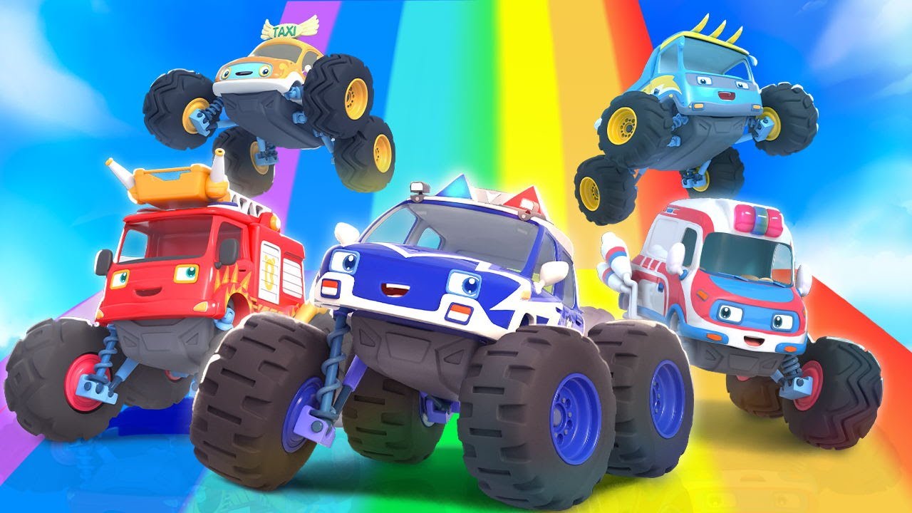 Cinco Camiones Monstruo | Camiones de Monstruo | Canciones Infantiles ...