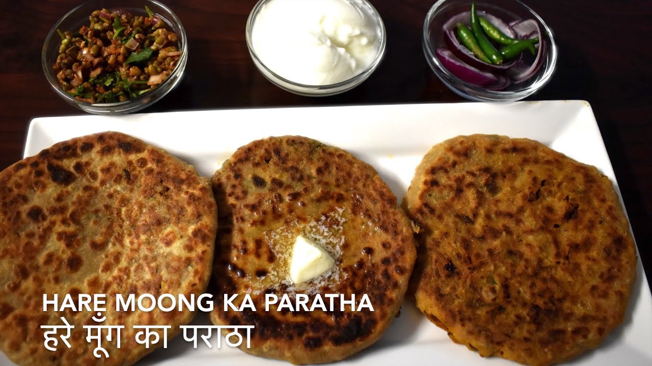 PARATHA RECIPE/HARE MOONG KA PARATHA RECIPE/GREEN GRAM STUFFED BREAD ...