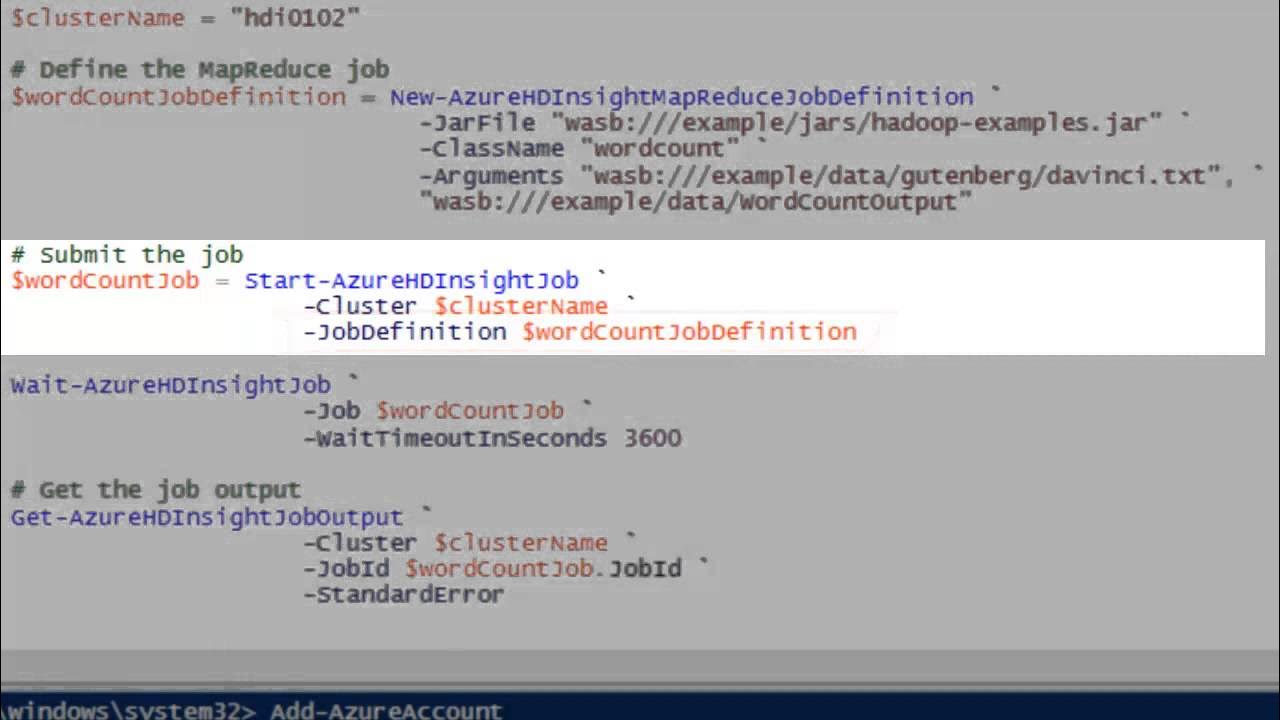Submit MapReduce jobs to Hadoop in HDInsight - YouTube