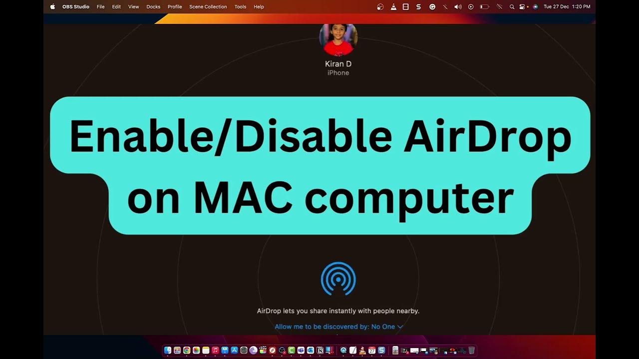 Enable/Disable AirDrop on a MAC computer - YouTube