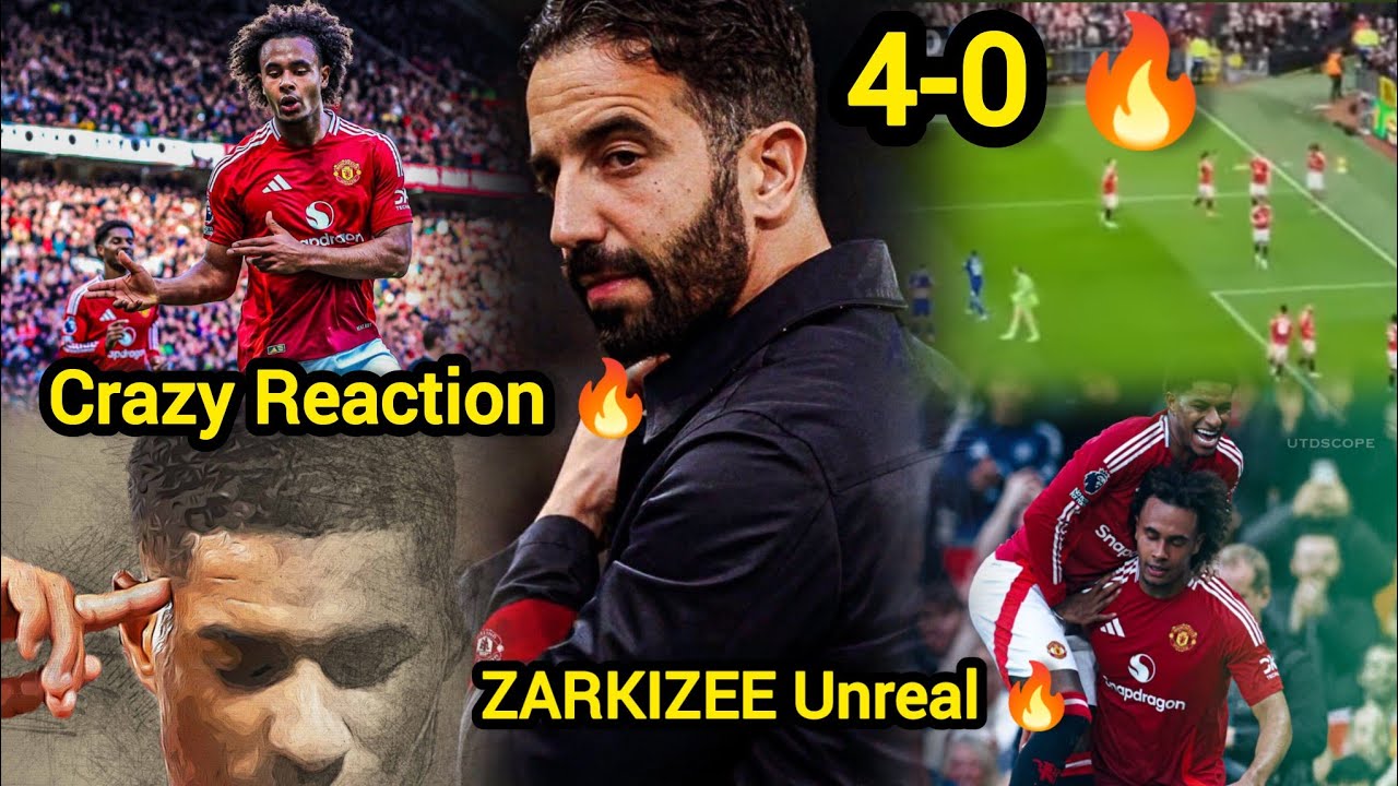 Unbelievable🔥 Rashford & Joshua Zarkizee Unreal!! CRAZY REACTION || Man United 4-0 Everton - YouTube