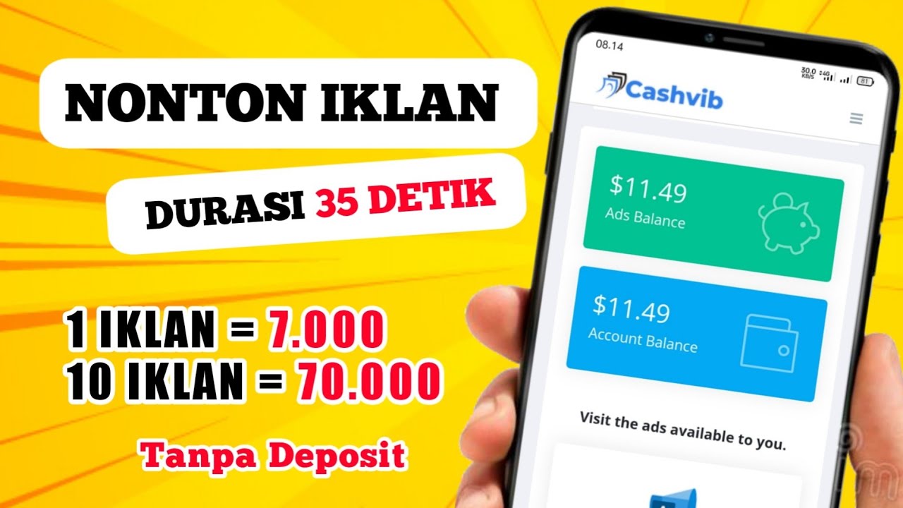 Masih Anget...!!! Hanya Nonton iklan bisa cuan Beneran | Aplikasi Cashvib - YouTube