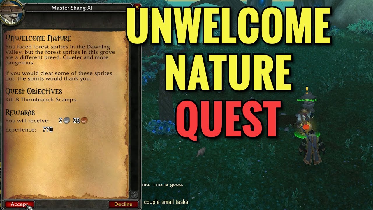 Unwelcome Nature Quest (WoW MOP) - YouTube