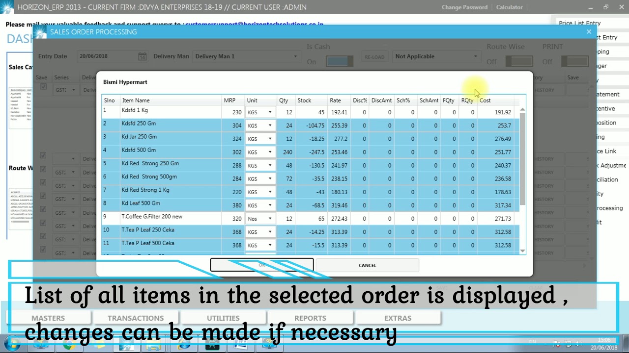 Sales order processing | Billing Software | Horizon ERP - YouTube