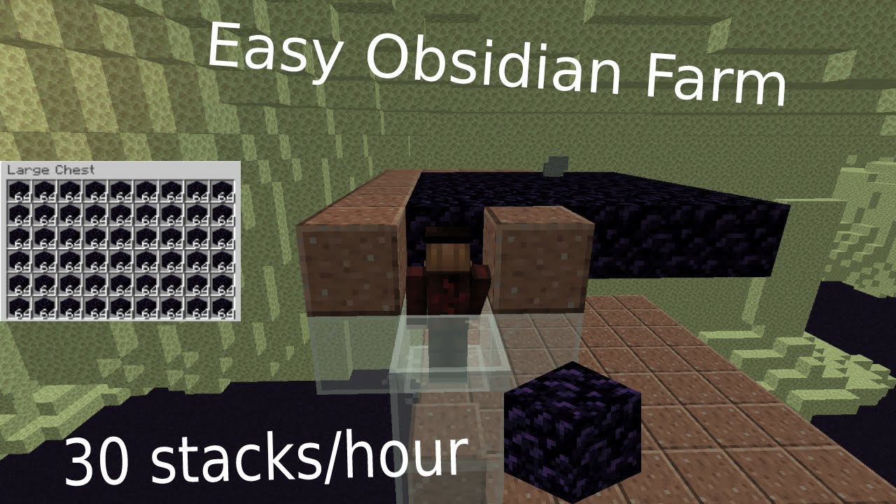 Easy Afk Obsidian Farm Tutorial Minecraft 1.17 - YouTube