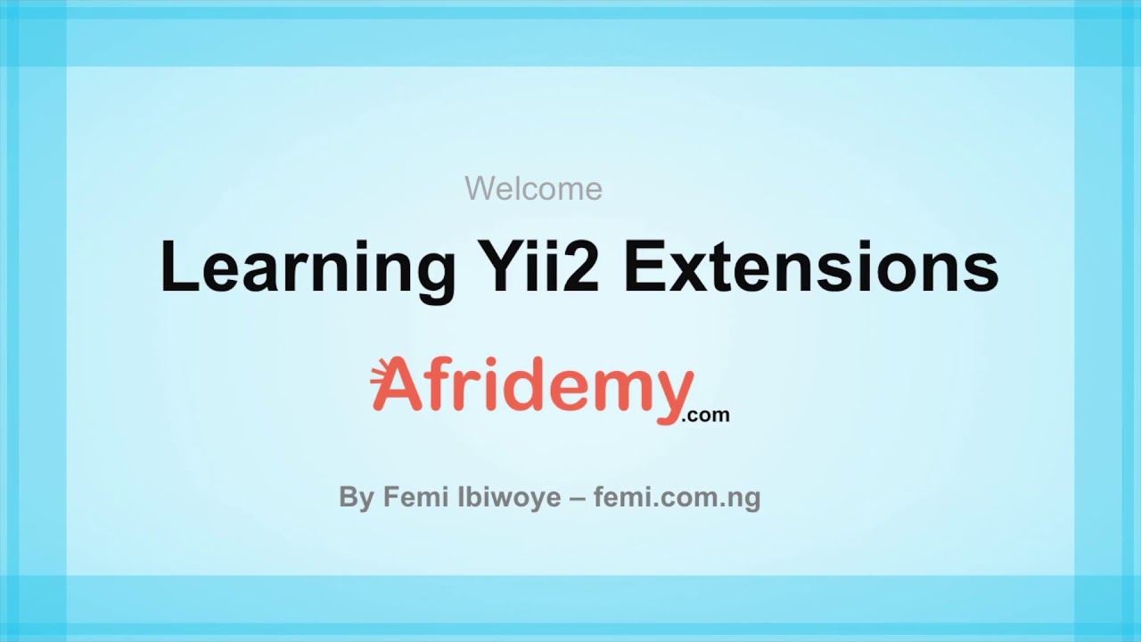 1 Introduction To Yii2 Extensions Youtube
