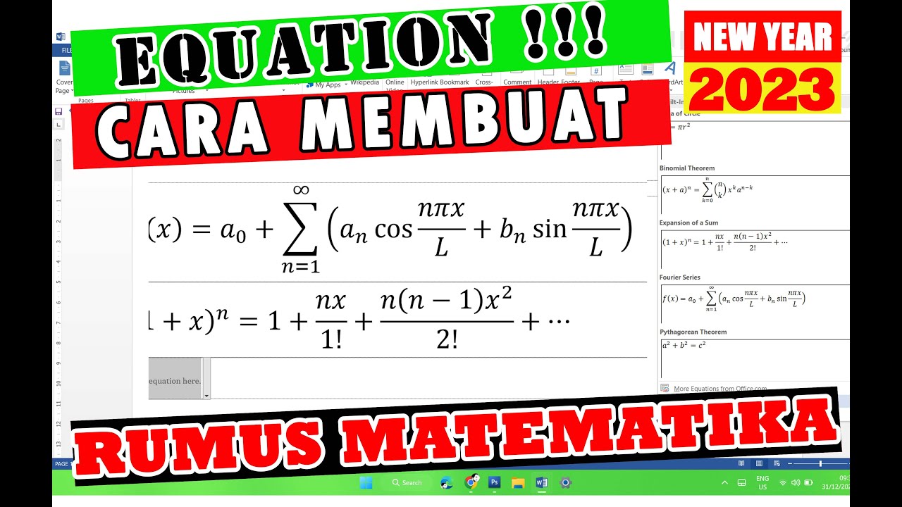 CONTOH RUMUS MATEMATIKA PADA MS WORD (Happy New Yer 2023) - YouTube