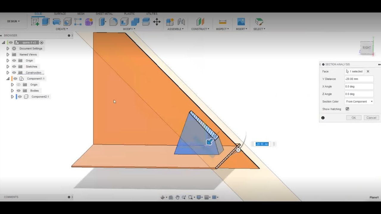 Autocad: Section of solids, Understand thru fusion 360 - YouTube
