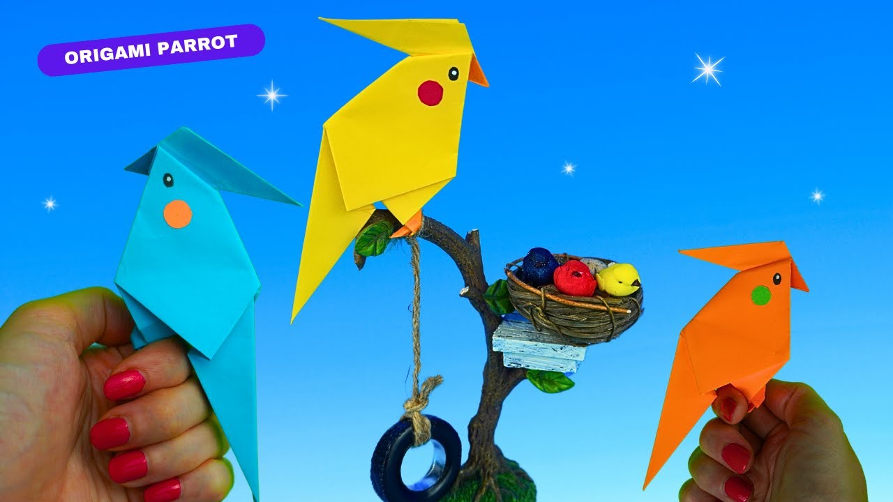 Origami Parrot | How to make a cute cockatiel | DIY paper bird | EASY ...